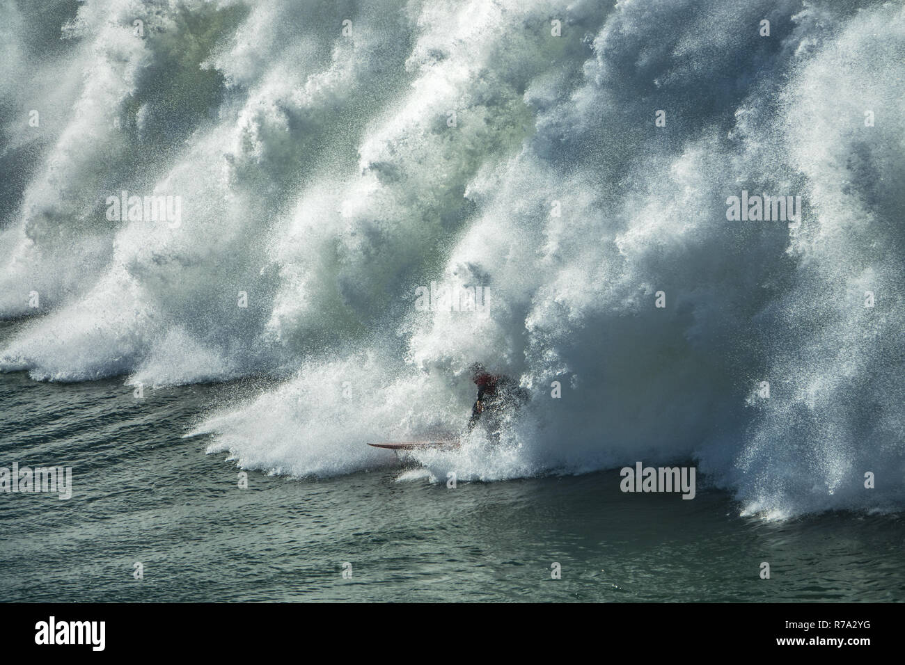 The surfer and the wave, Basque Country Stock Photo - Alamy