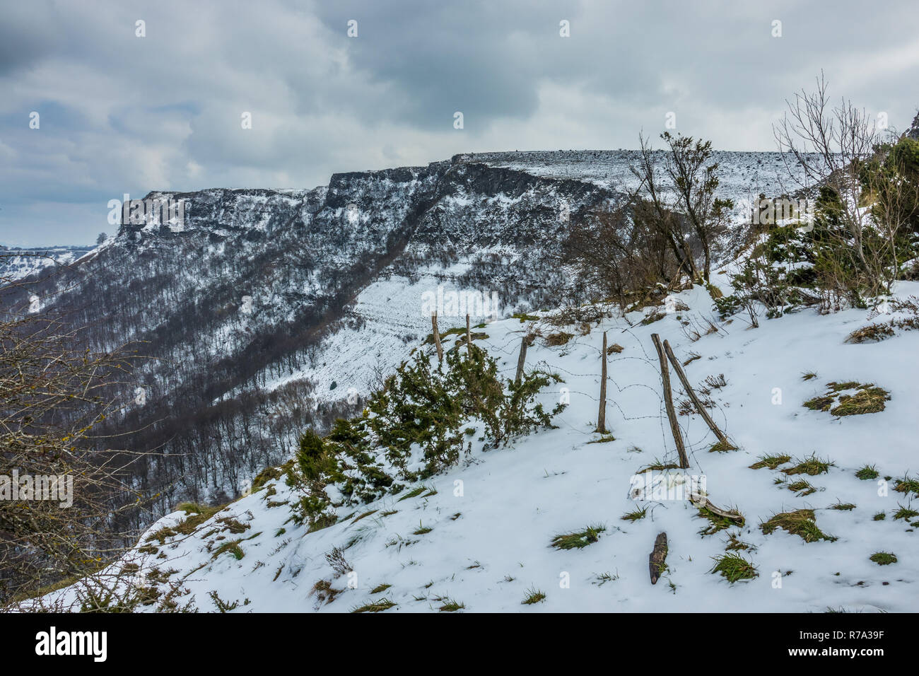 Frozen fields in Winter, Delika in Orduna, Basque Country Stock Photo ...