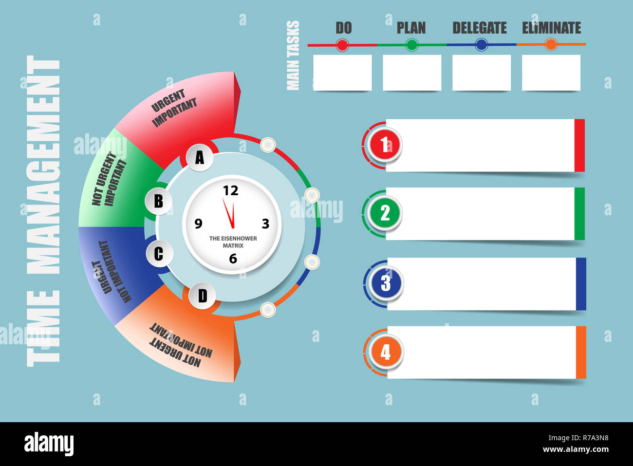 Modern infographic labels as a note sheet for time management Stock ...