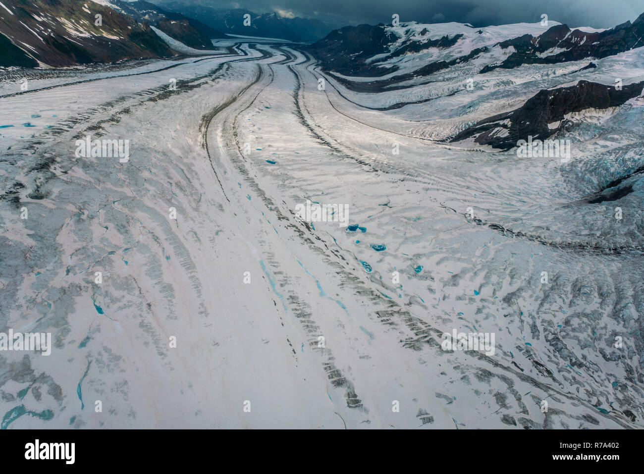 Glacier blue pools view in Wrangell-st. Elias national park, Alaska ...