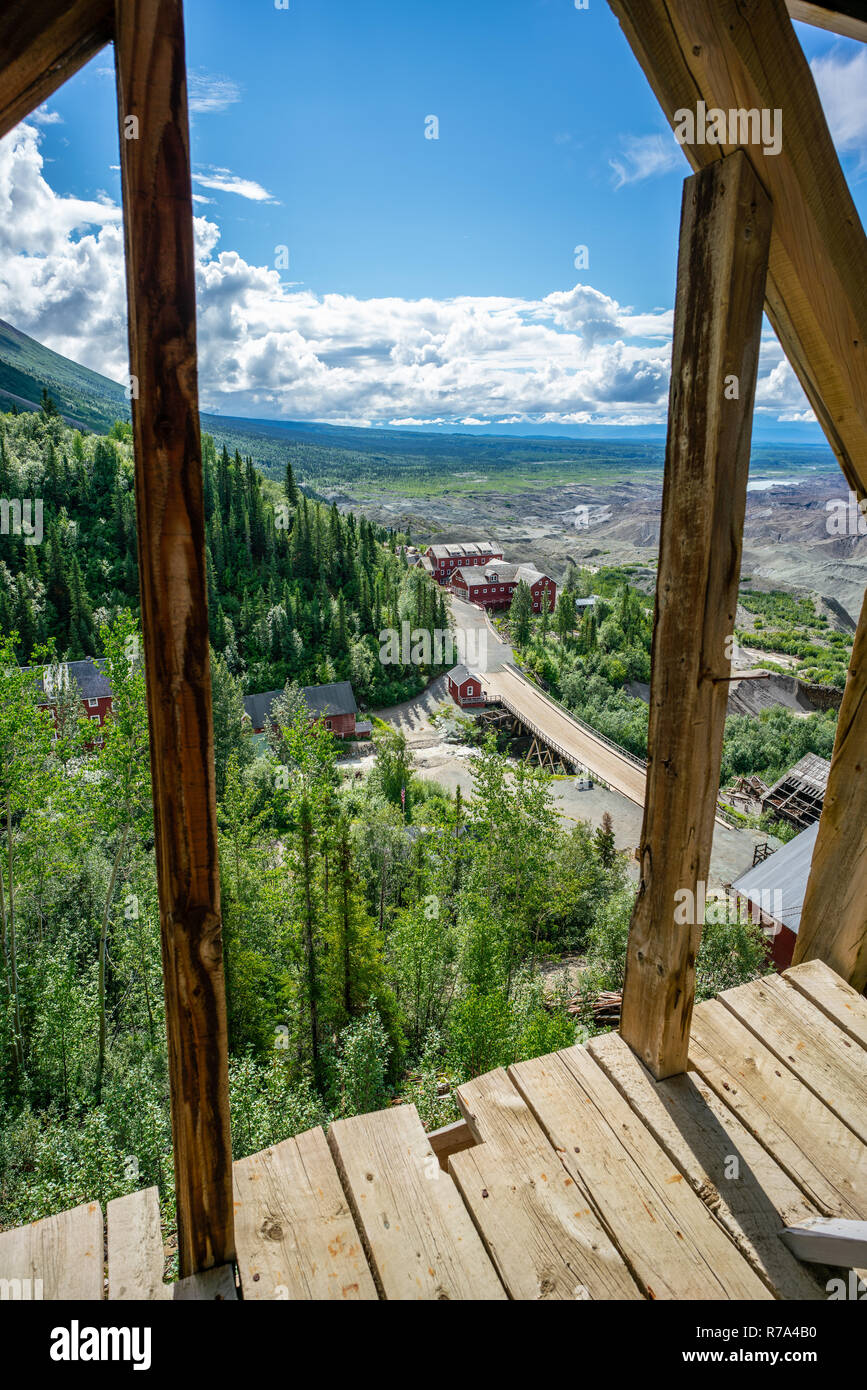 Kennecott abandoned copper mining camp view, Alaska Stock Photo - Alamy