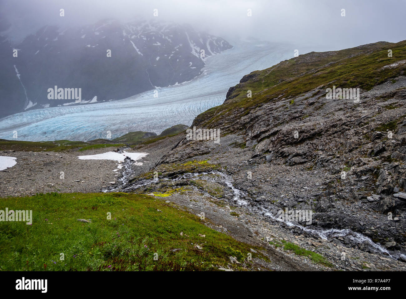 Melting ice creek near Exit glacier, Alaska Stock Photo - Alamy
