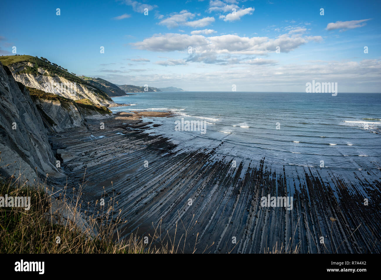 Detail of the coast cliffs in Barrika, Basque Country Stock Photo - Alamy