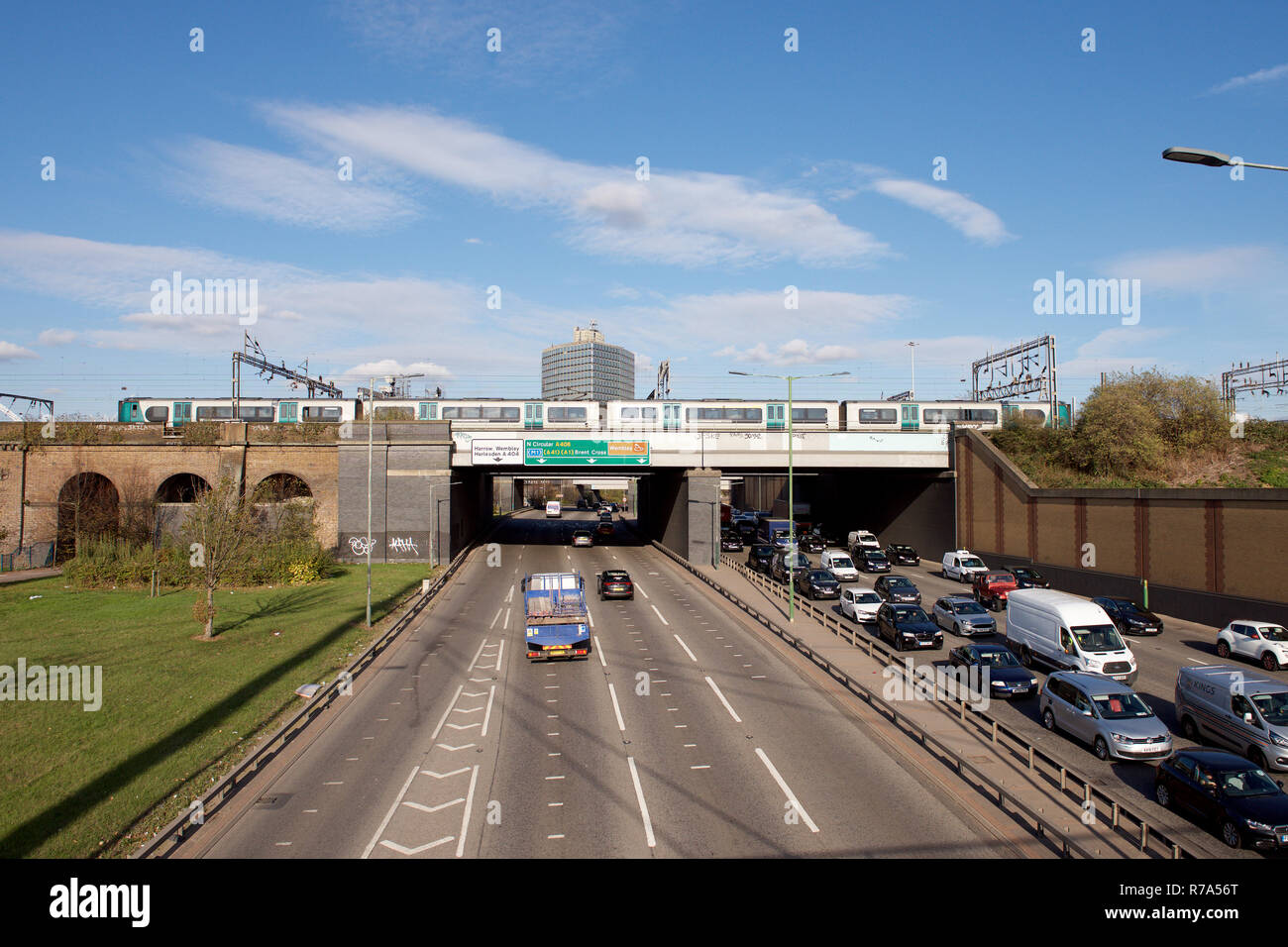 Traffic on The North Circular Road in London Stock Photo - Alamy