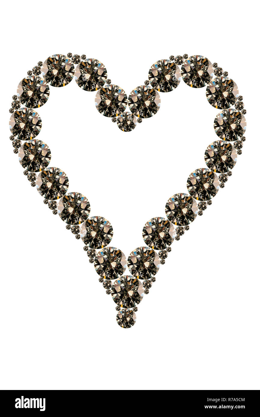 heart shape with diamonds Stock Photo - Alamy