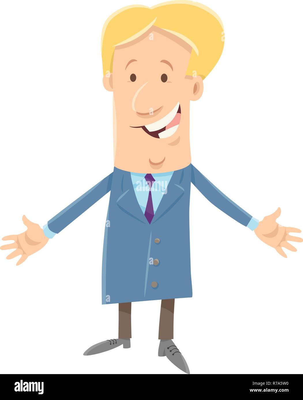 Cartoon Illustration of Businessman or Boss Character Stock Vector ...