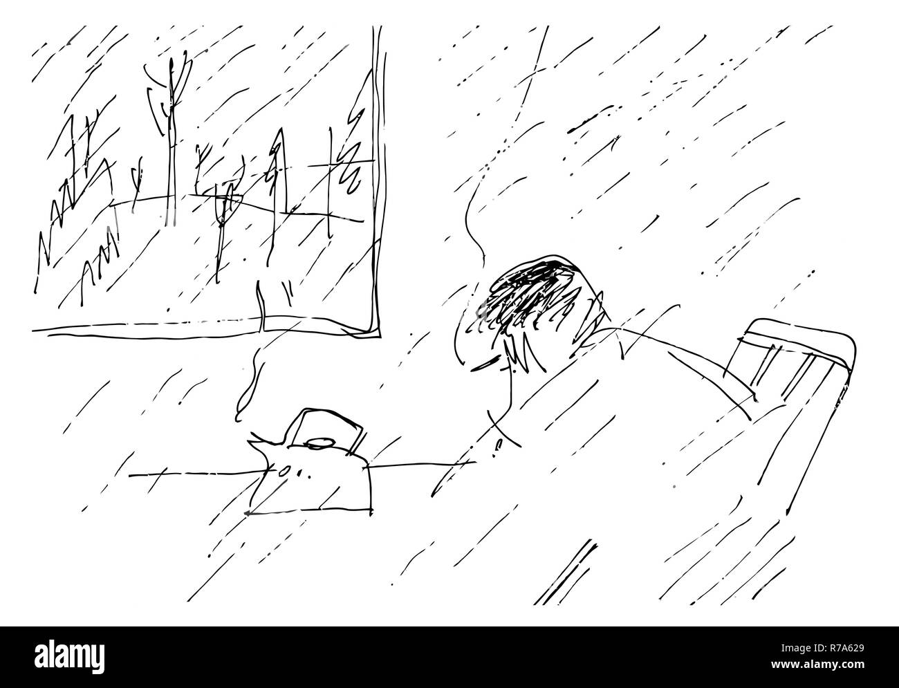 Black white version cartoon Cut Out Stock Images & Pictures - Alamy