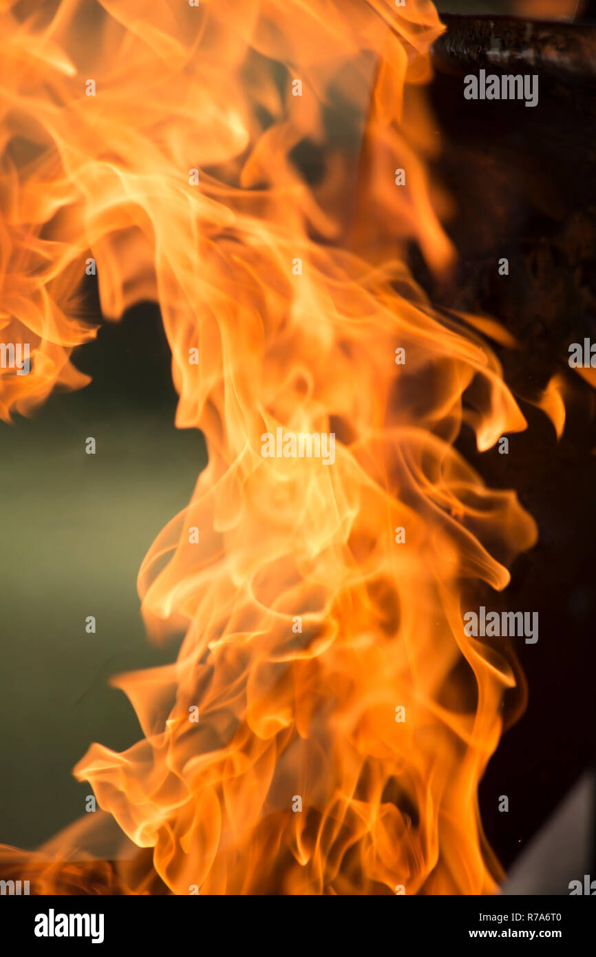 Flames Shooting From Grill Stock Photo - Alamy