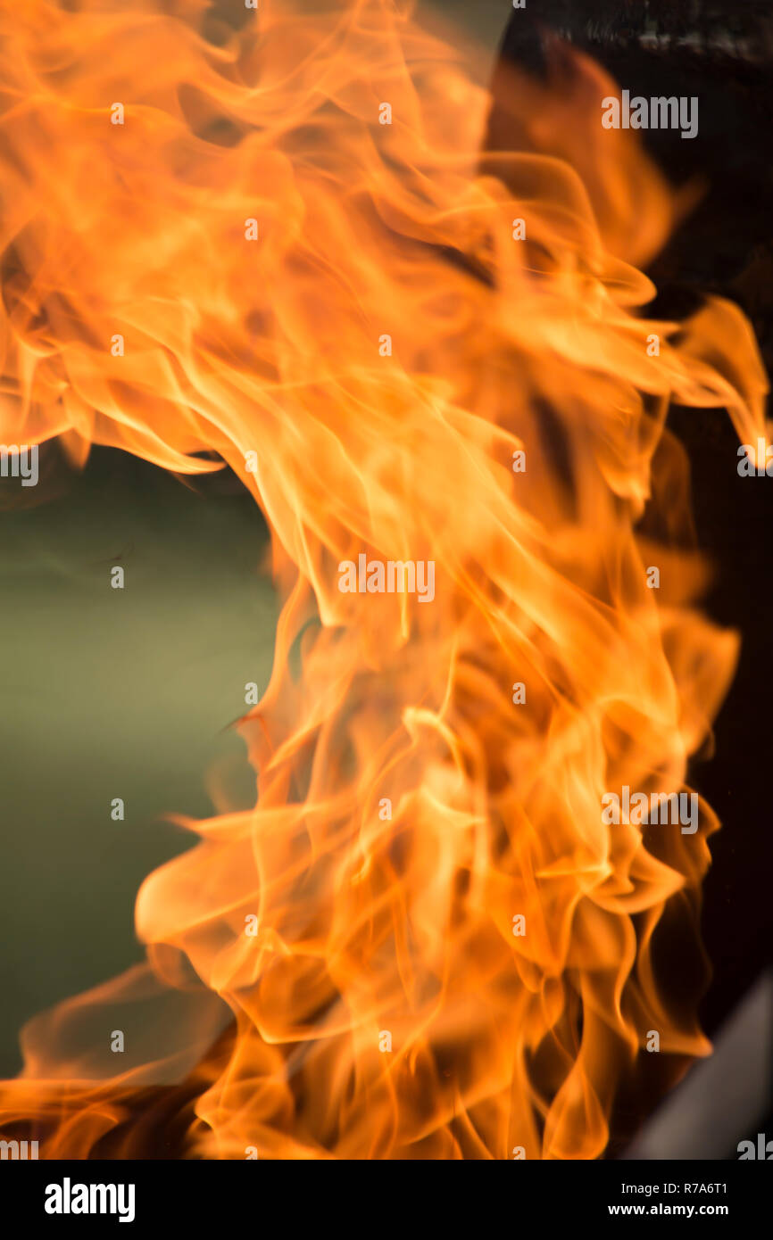 Flames Shooting From Grill Stock Photo - Alamy