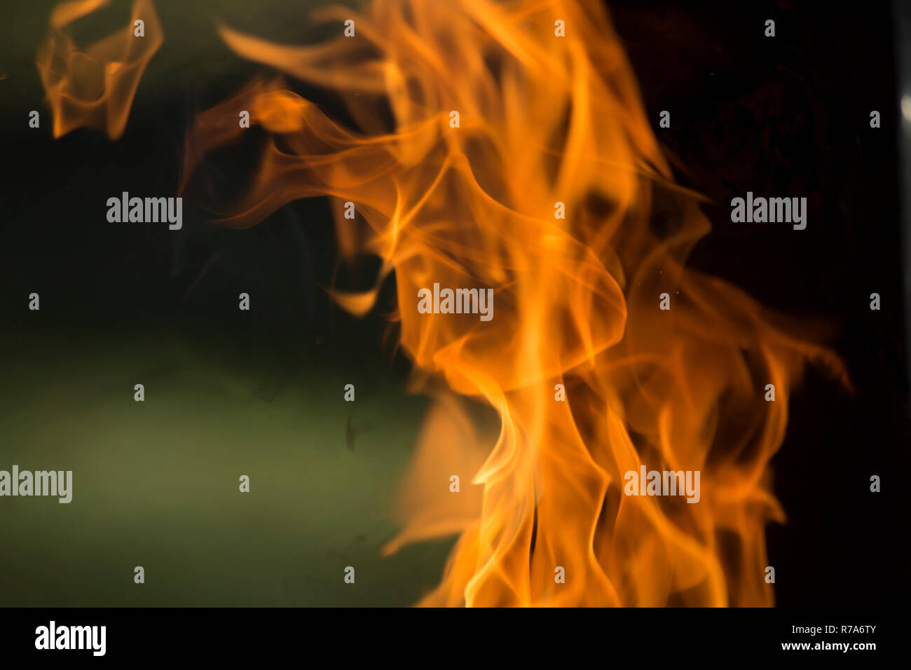 Flames Shooting From Grill Stock Photo - Alamy