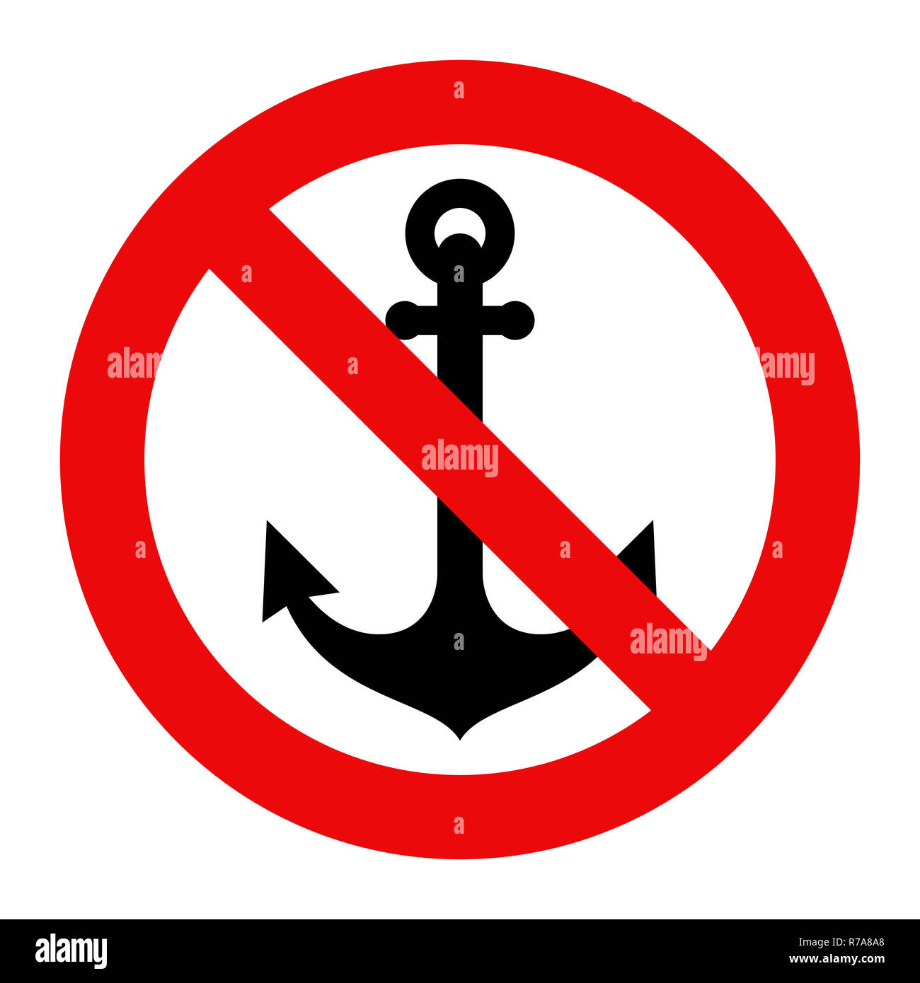 No anchor sign isolated on white background Stock Photo - Alamy