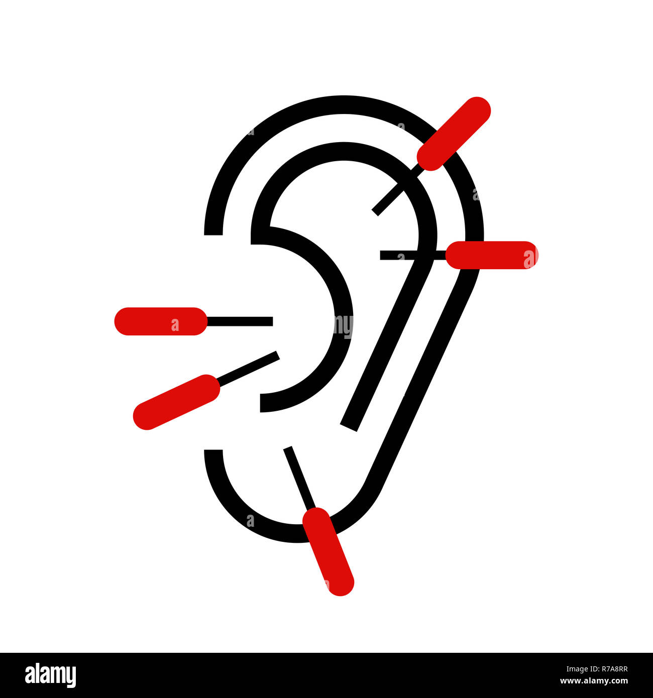 Ear acupuncture. Acupuncture symbol isolated on white background Stock ...