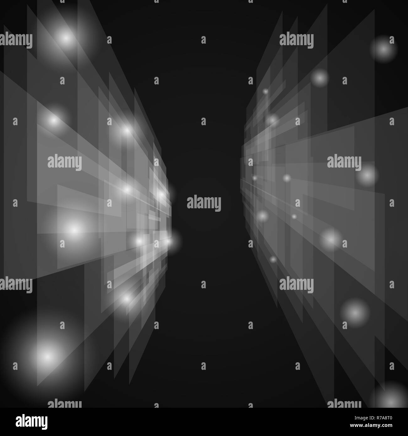 stylish black and white rays abstract mosaic perspective background ...