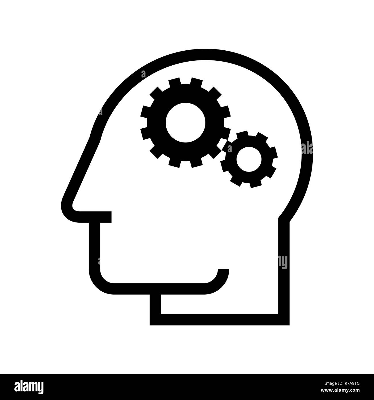 Gear brain on white Cut Out Stock Images & Pictures - Alamy