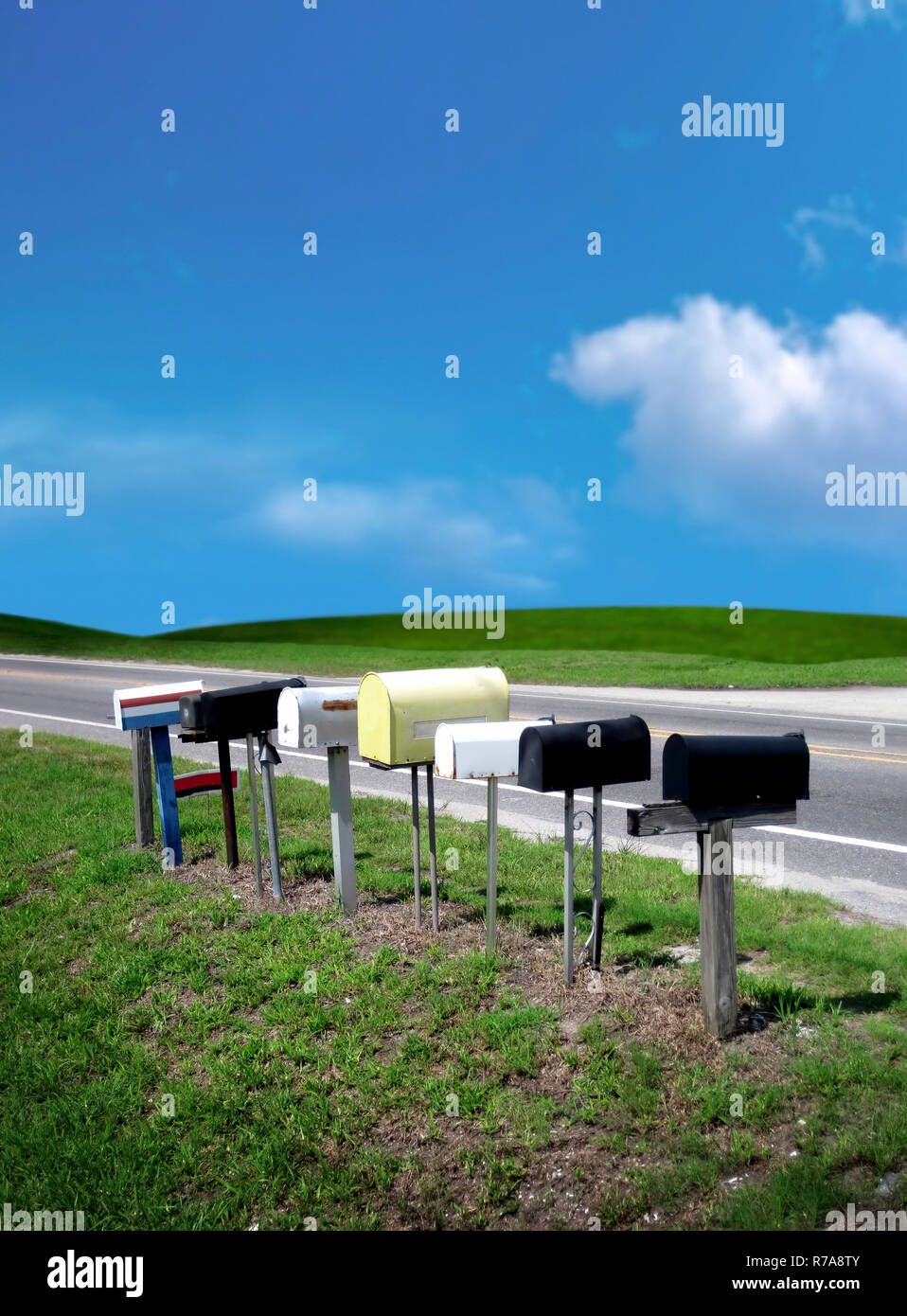 mailboxes in a row Stock Photo - Alamy