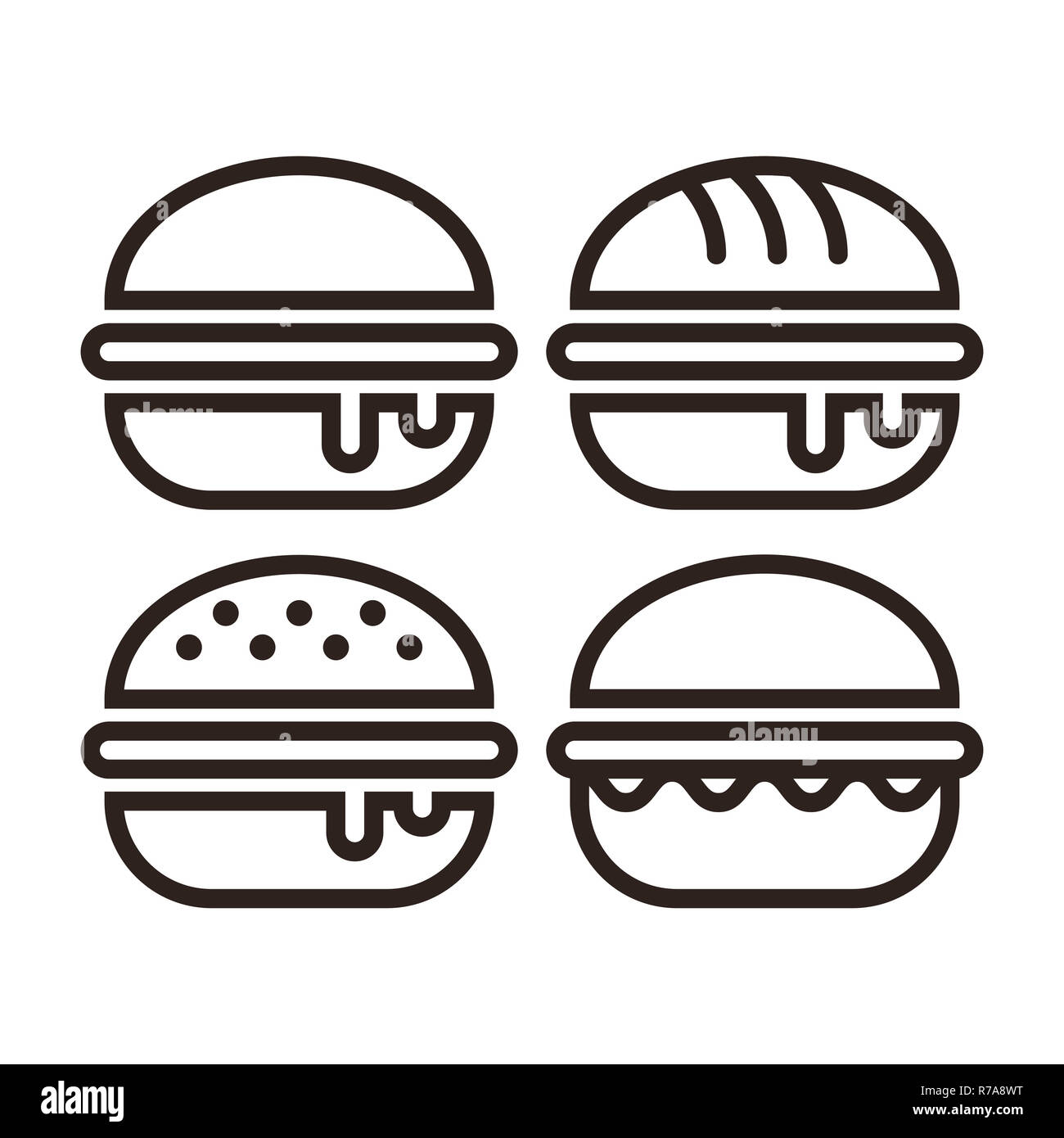 Hamburger icon set isolated on white background Stock Photo - Alamy