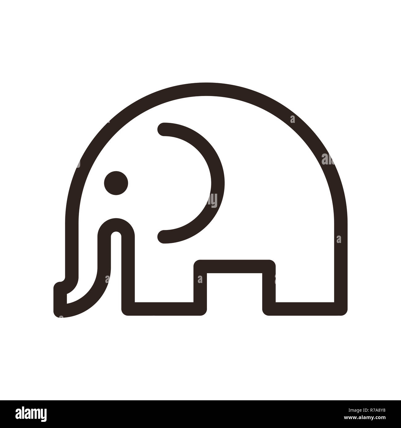 Elephant sign isolated on white background Stock Photo - Alamy