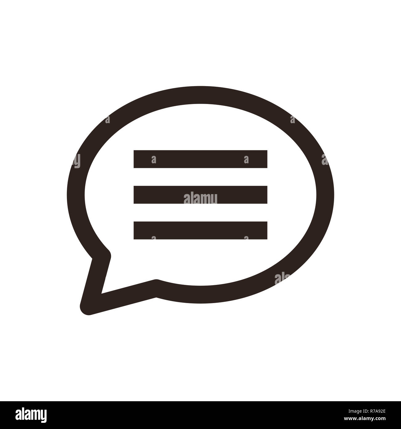 Chat icon isolated on white background Stock Photo - Alamy