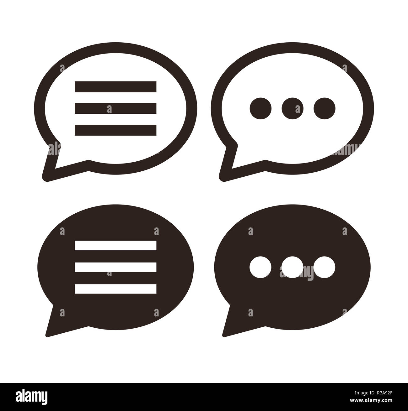 Chat icon set isolated on white background Stock Photo - Alamy