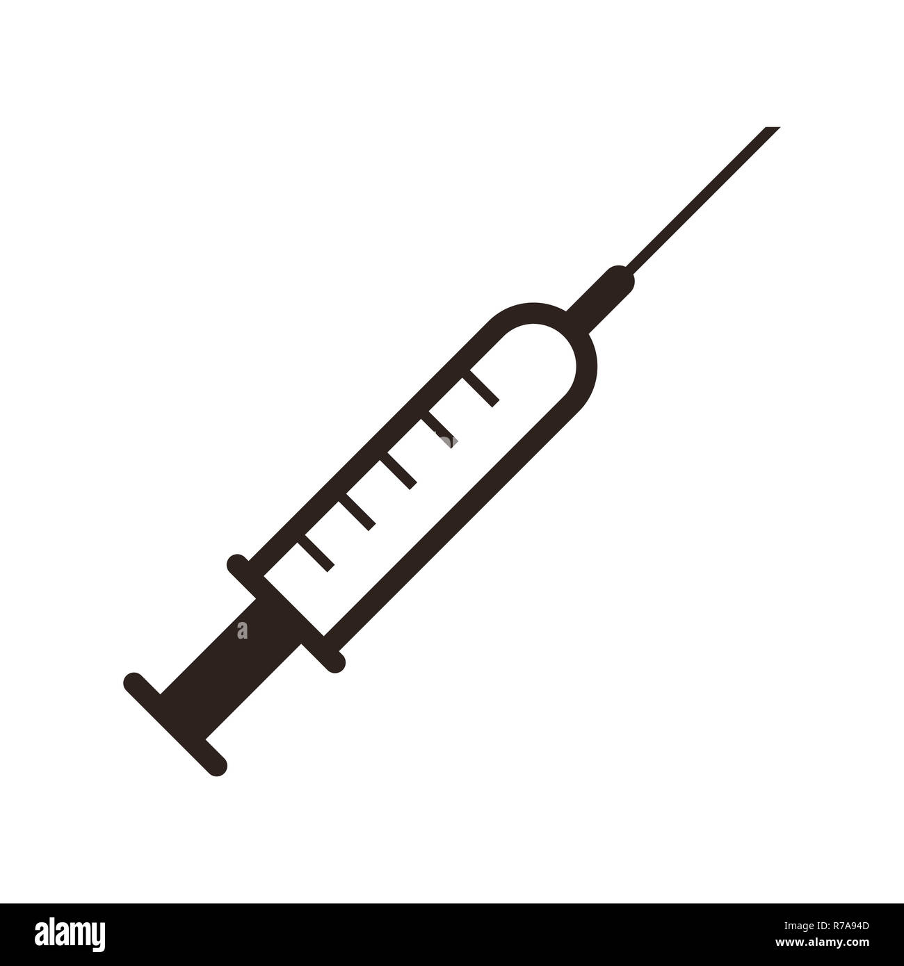 Injection syringe icon isolated on white background Stock Photo - Alamy