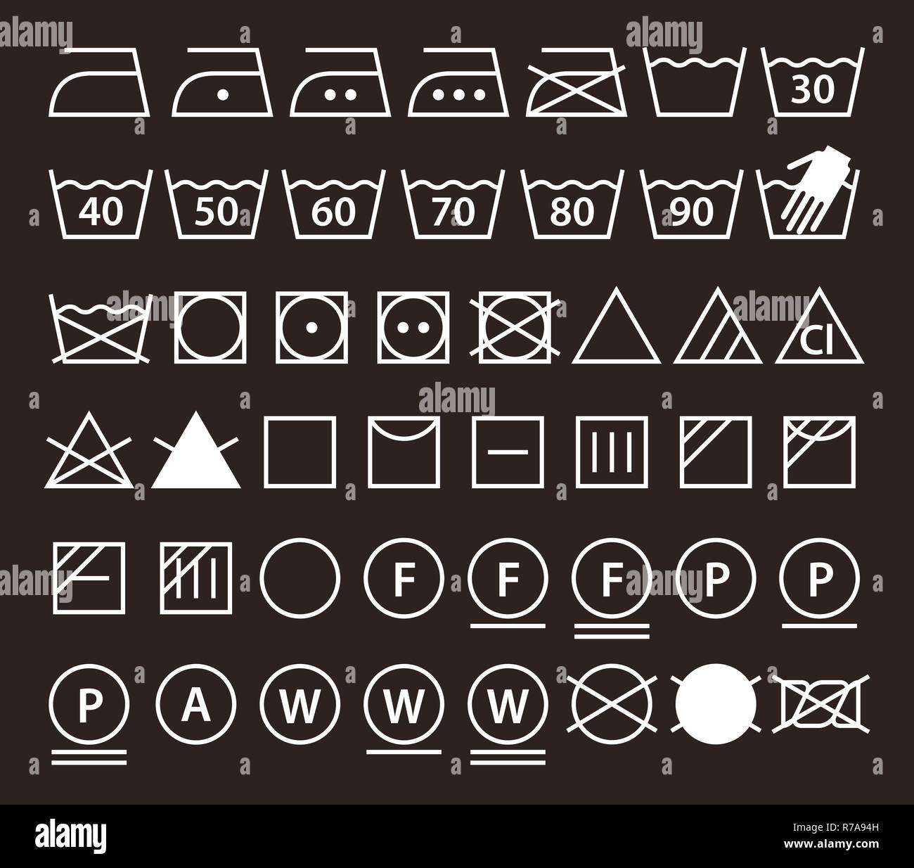 Washing symbols hi-res stock photography and images - Alamy