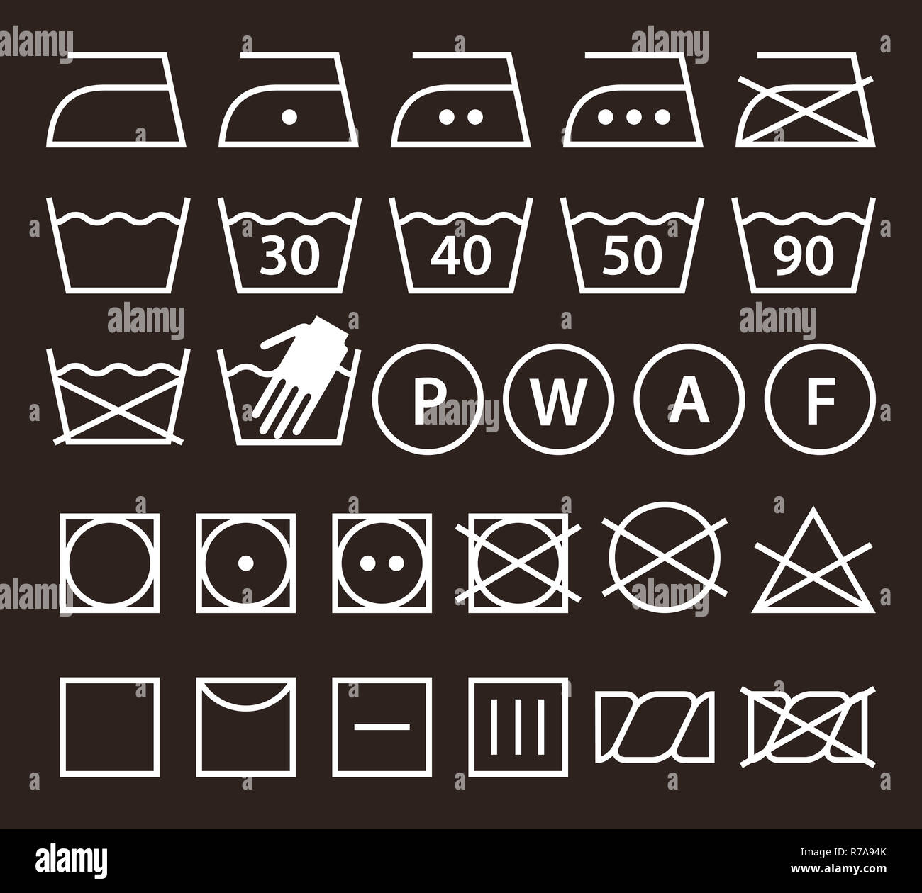 Washing symbols hi-res stock photography and images - Alamy