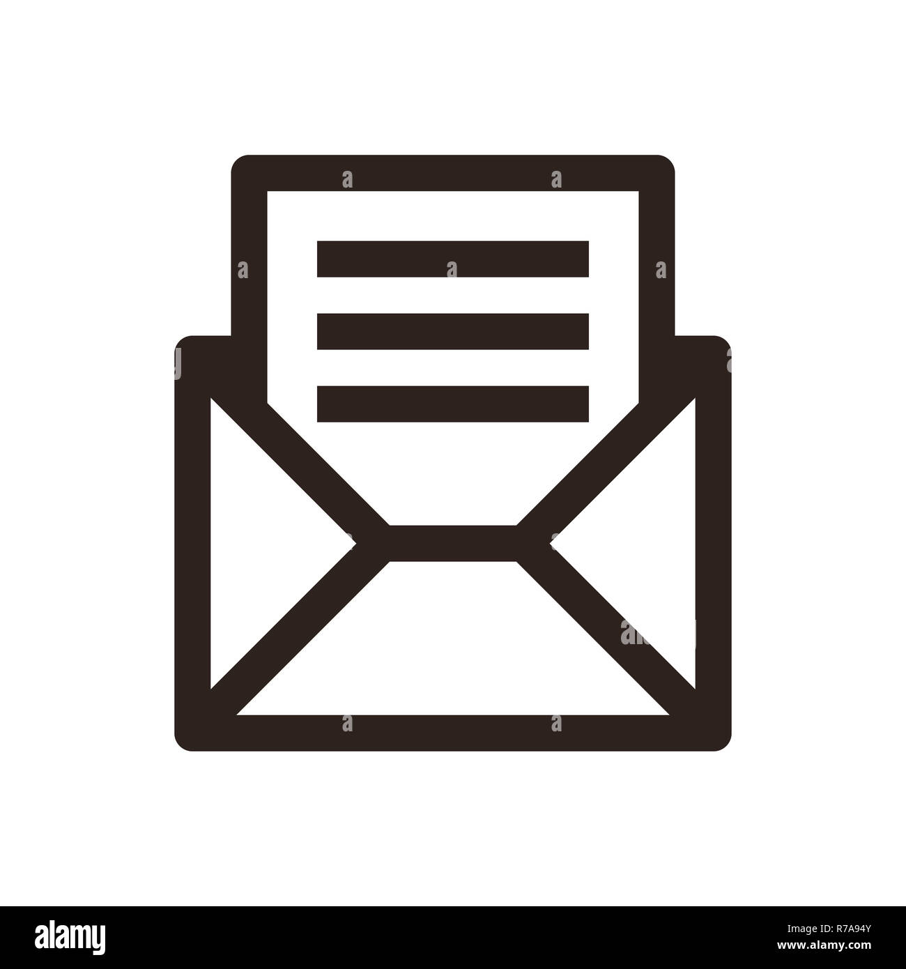 Message icon. Envelope sign isolated on white background Stock Photo ...