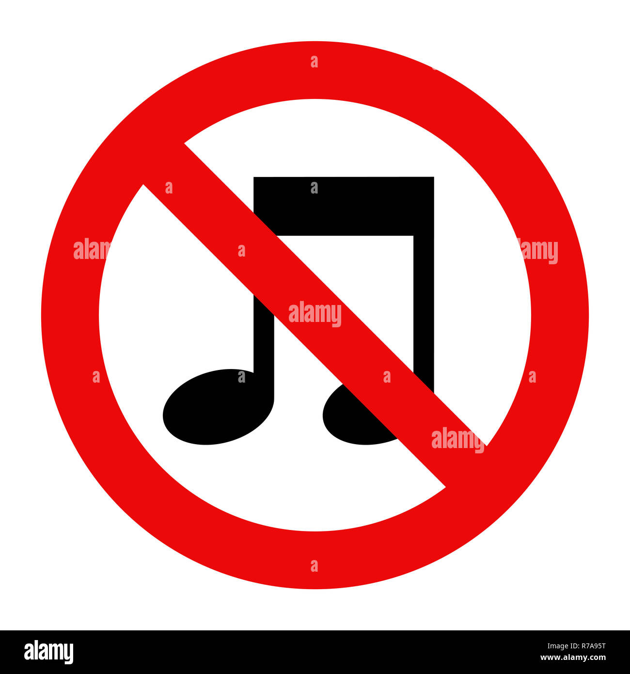No music sign isolated on white background Stock Photo - Alamy