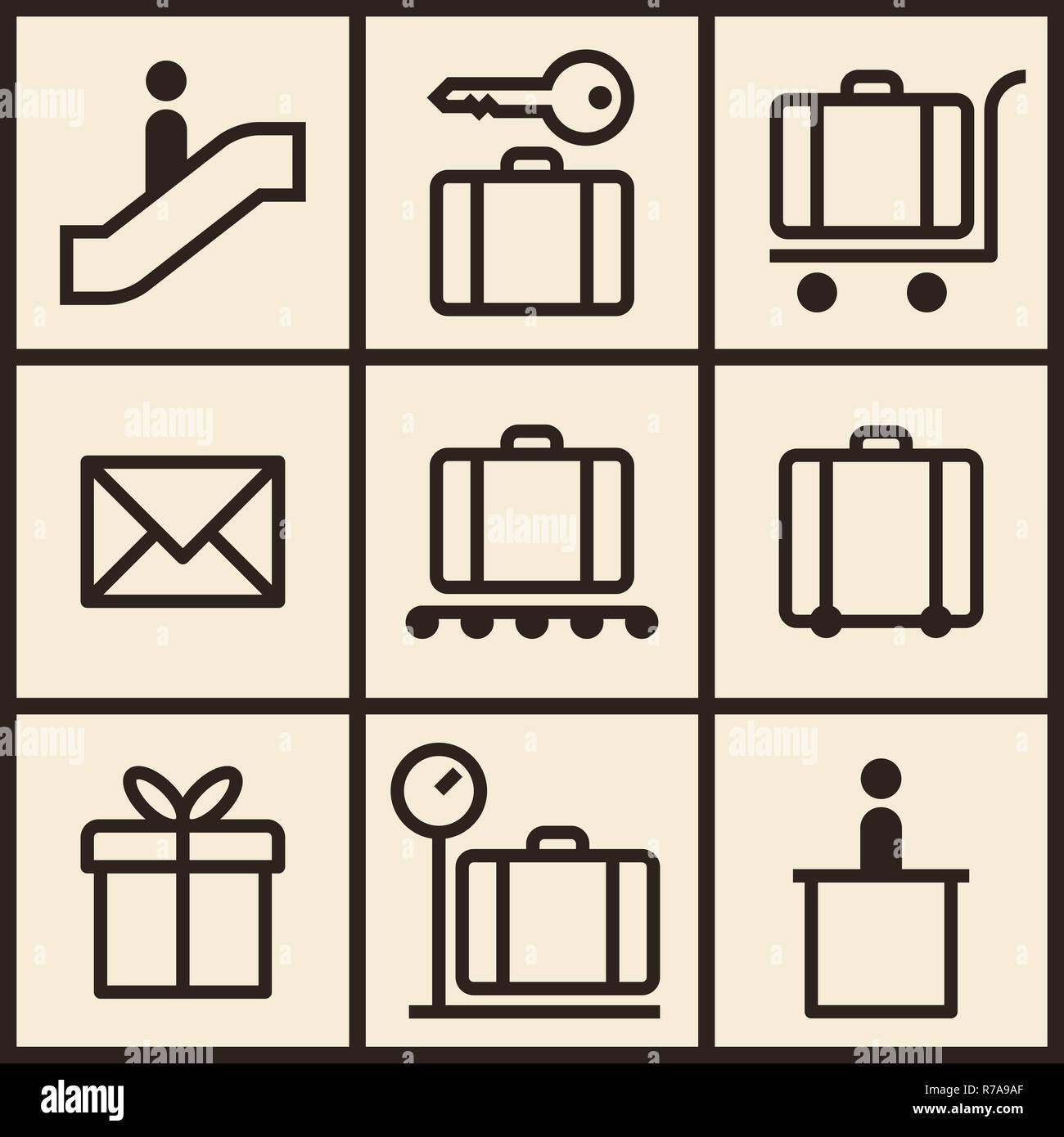 Baggage cart, Suitcase, Baggage claim, Baggage storage, Escalator ...