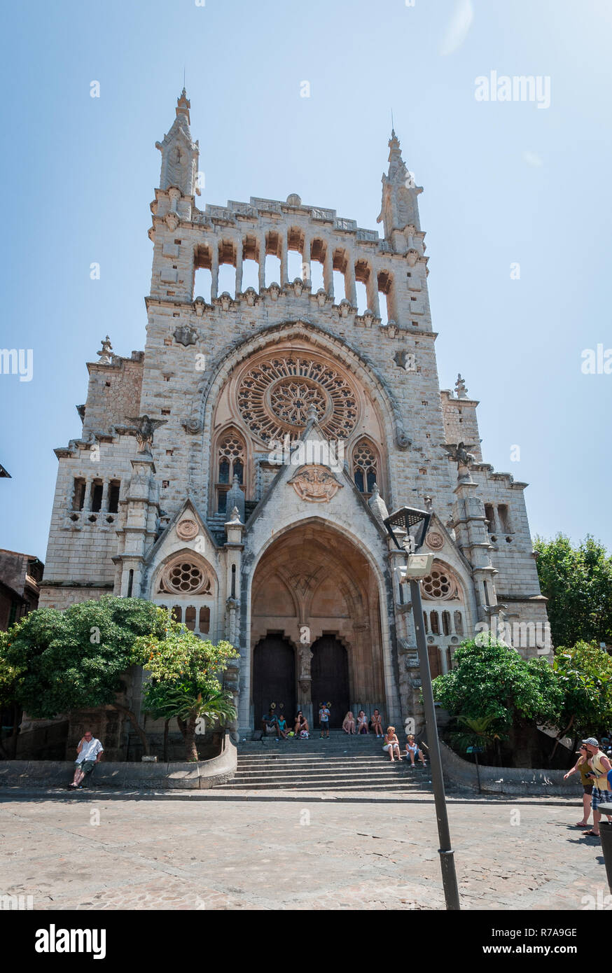 Mallorca, Spain - July 20, 2013: Church Of Saint Bartholomew In Soller ...