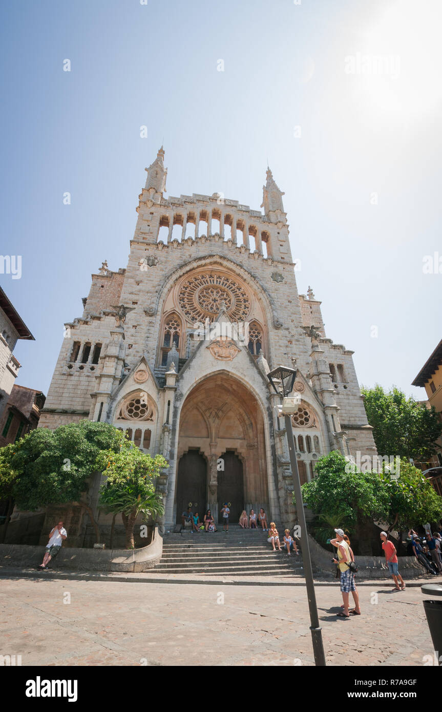 Mallorca, Spain - July 20, 2013: Church Of Saint Bartholomew In Soller ...