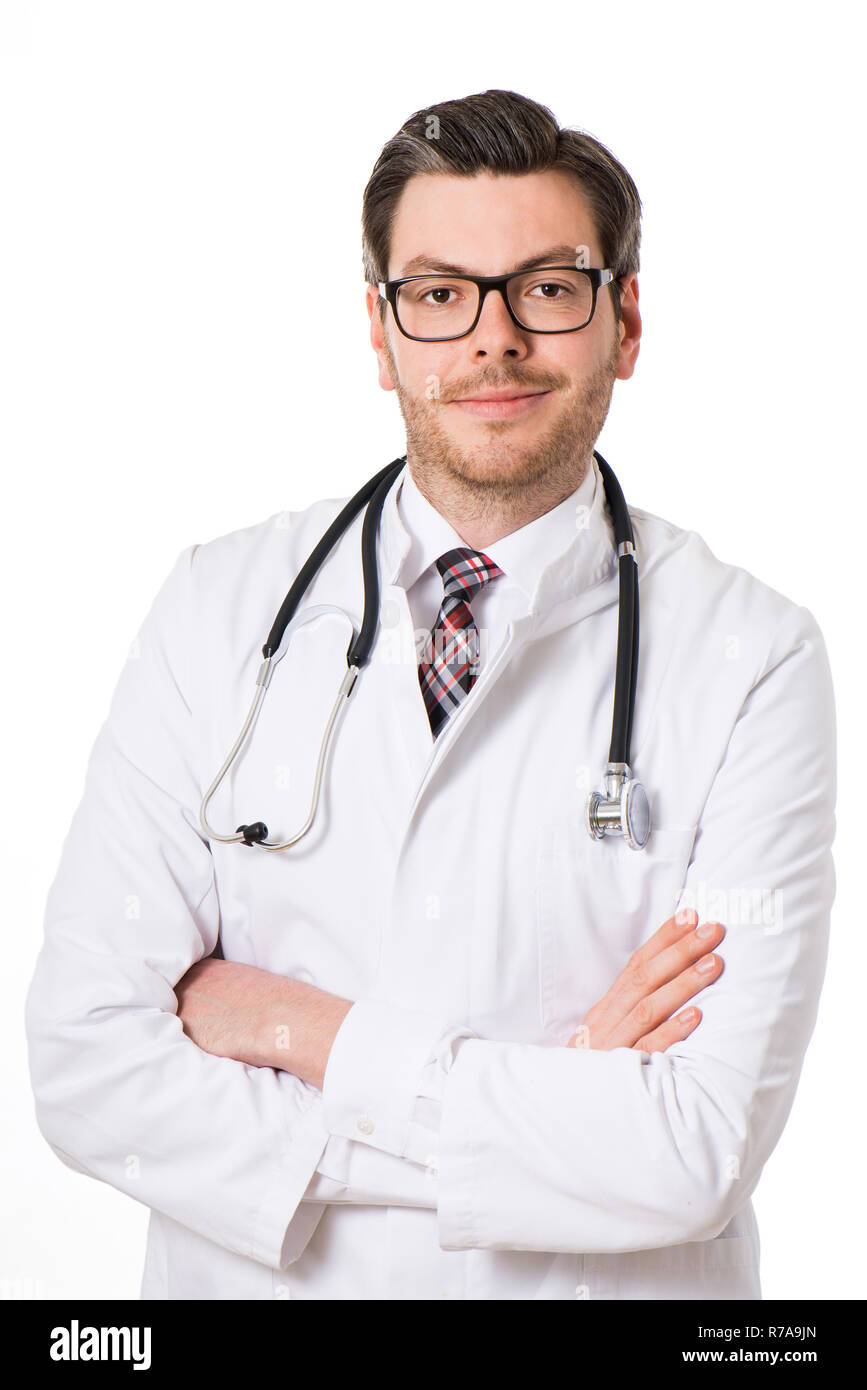 Doctor isolated on white background Stock Photo - Alamy