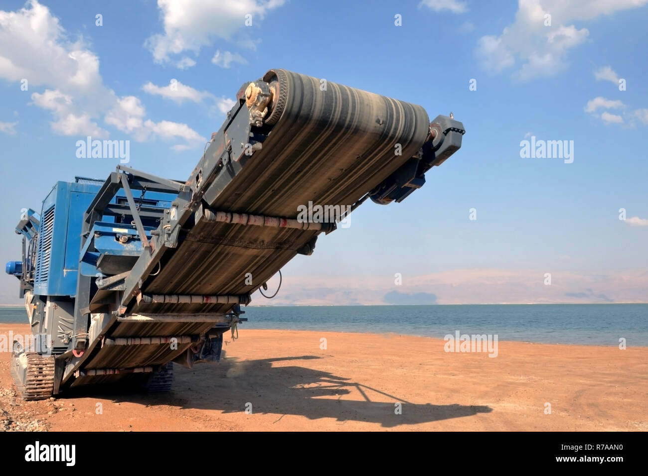 Quarry harvester unit with heavy equipment. Construction industry ...