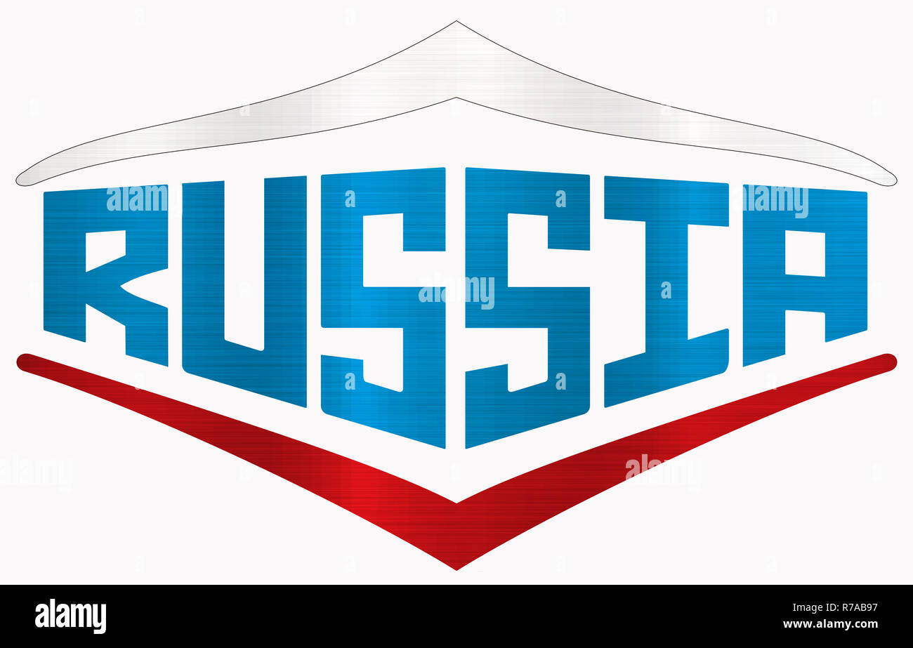 illustration russia metallic sign logo text Stock Photo - Alamy