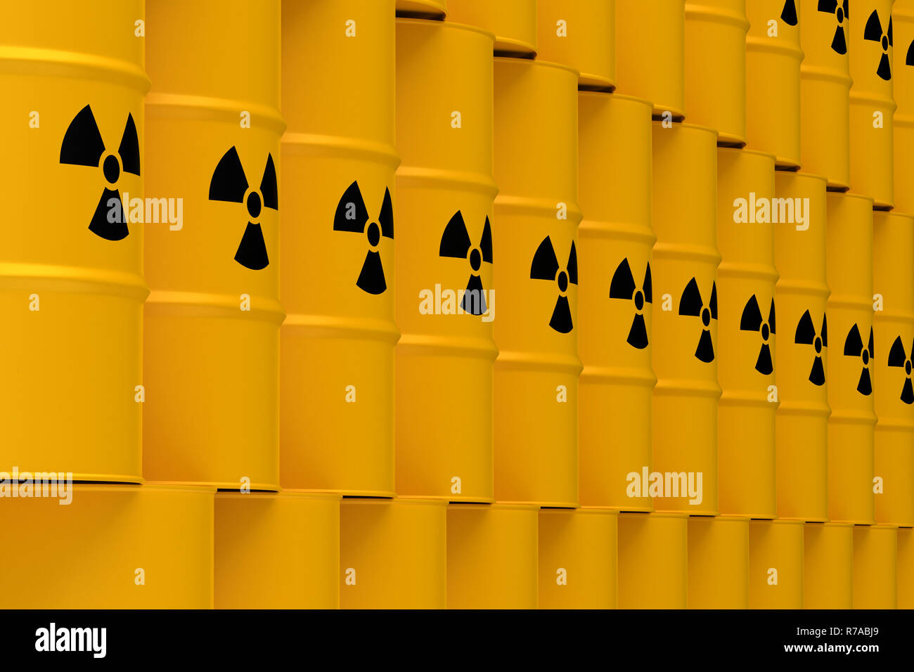 Yellow Radioactive Waste Barrels Stock Photo - Alamy