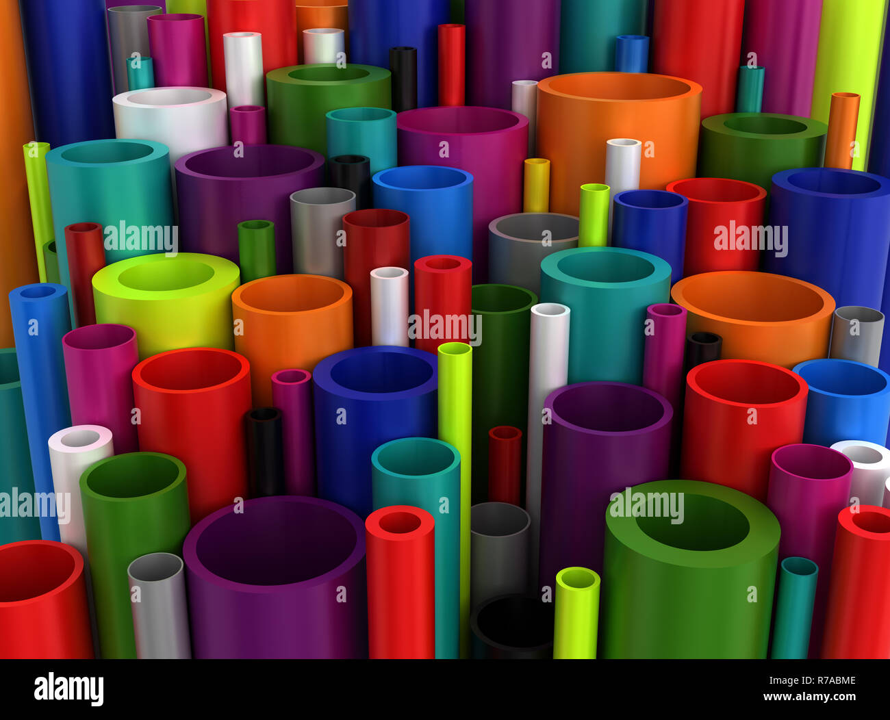 Colorful Industrial Plastic Pipes Stock Photo - Alamy