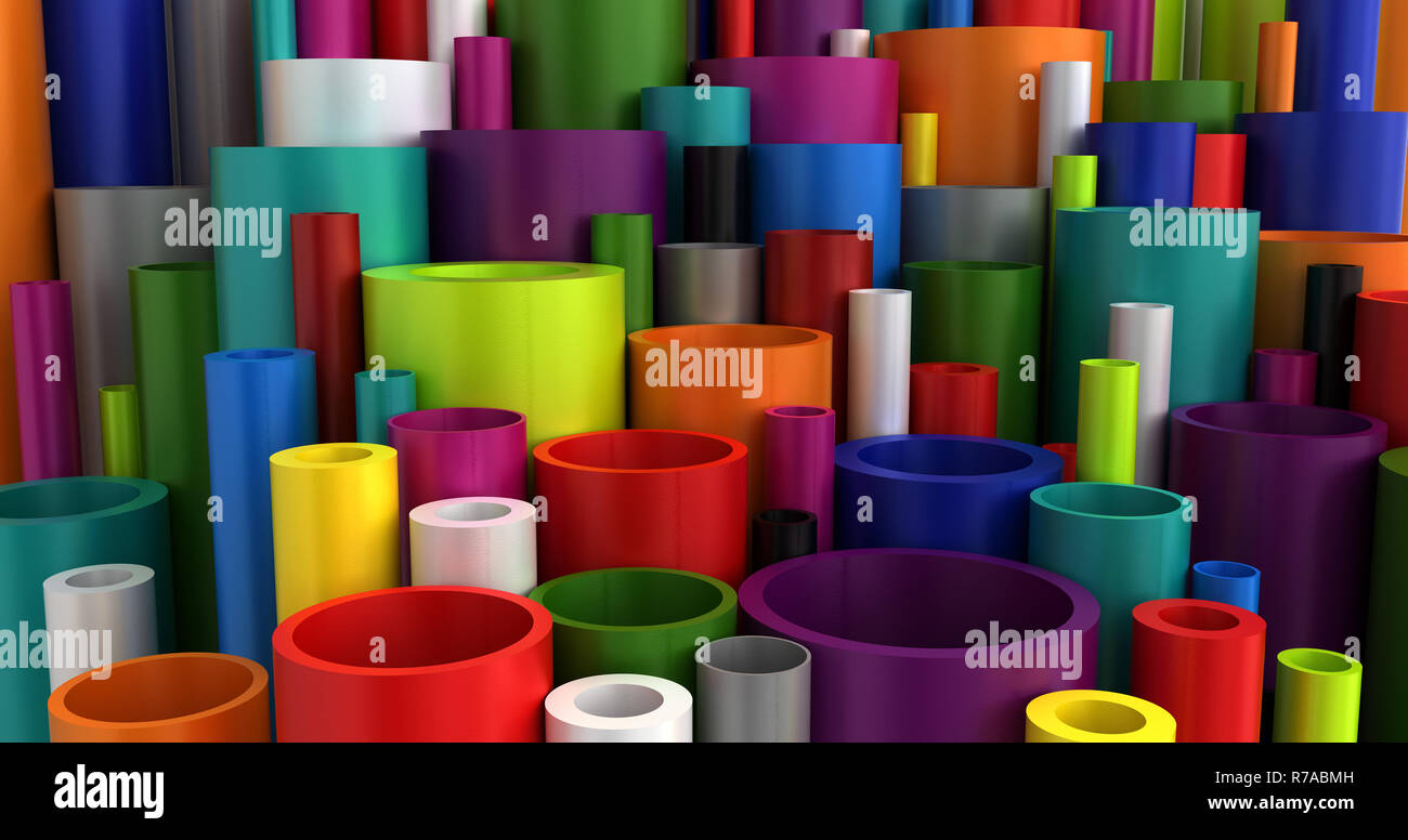 Colorful Industrial Plastic Pipes Stock Photo - Alamy