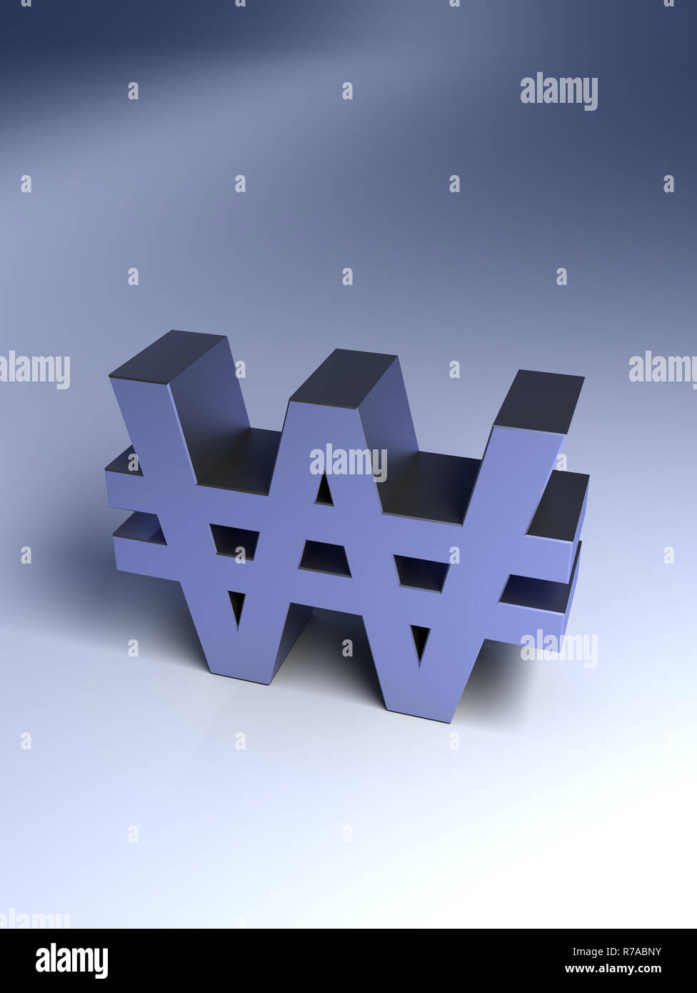 Korean Won Sign Stock Photo - Alamy