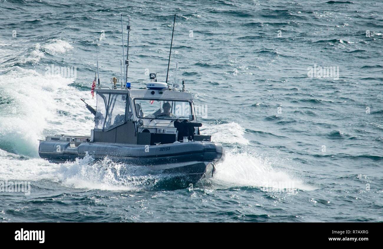 A 32-foot transportable port boat, assigned to the U.S. Coast Guard’s ...