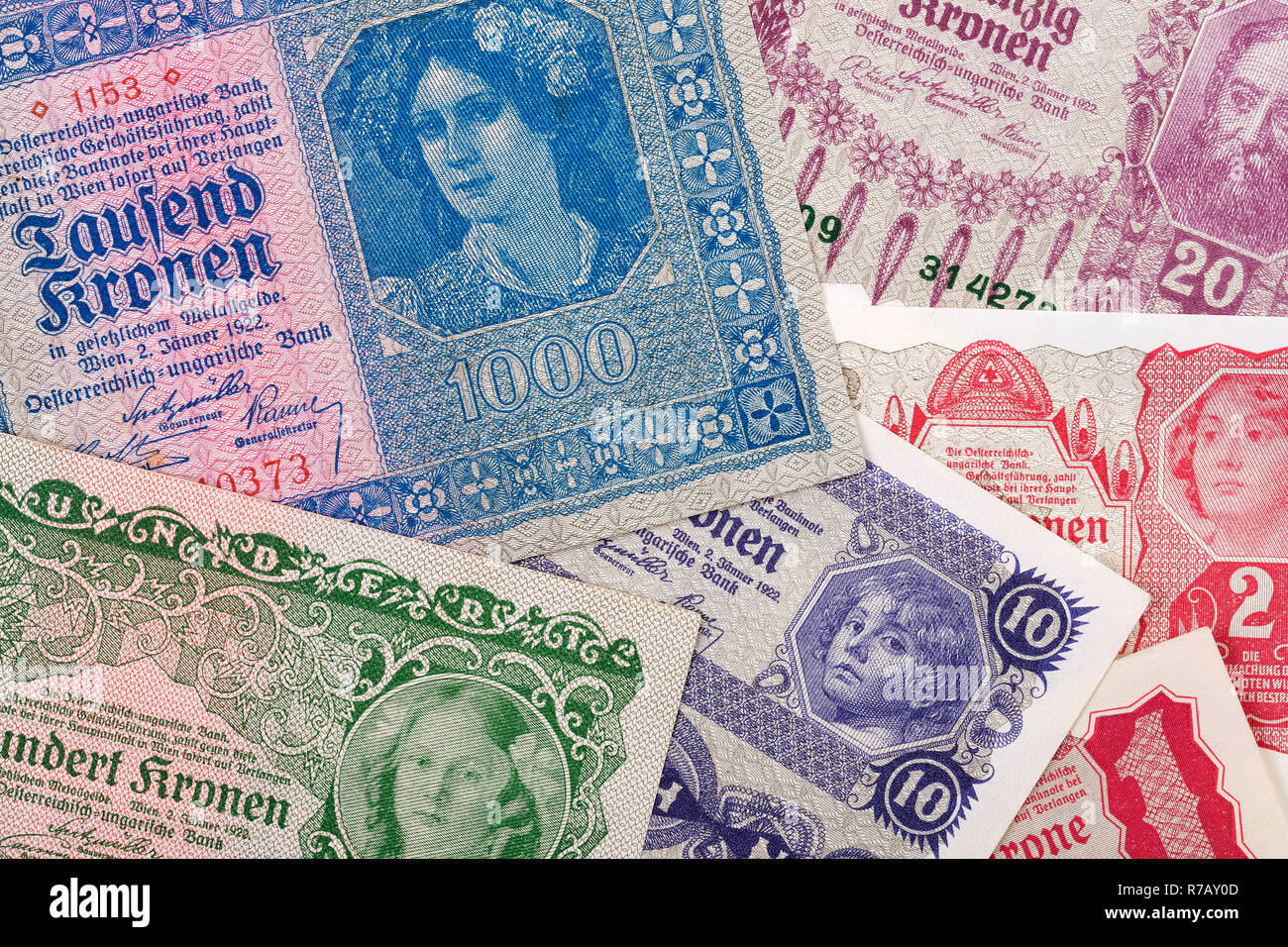 Money from Austria, a background Stock Photo - Alamy