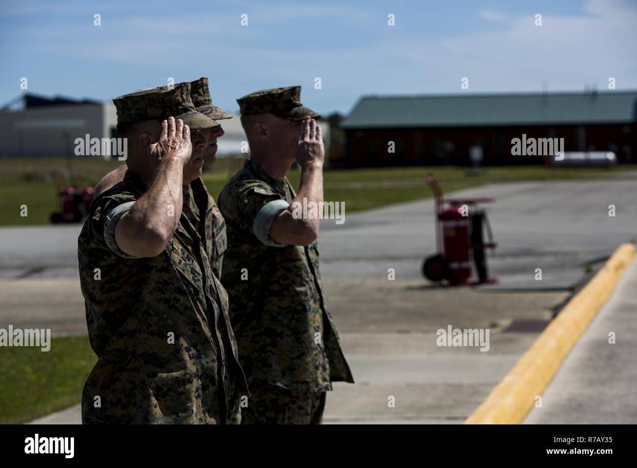 U.S. Marine Corps Brig. Gen. Matthew G. Glavy, Sgt. Maj. Howard Kreamer ...