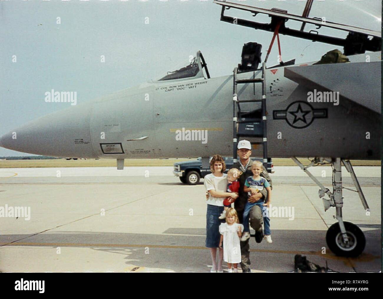 (Right) Rob Wright holds his son, Wes, and poses for a photo with the ...
