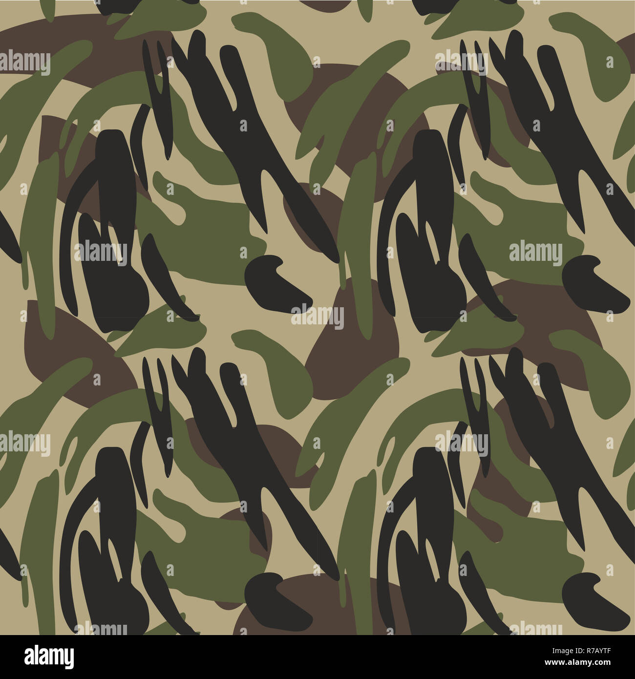 Camouflage pattern background seamless vector illustration. Classic ...