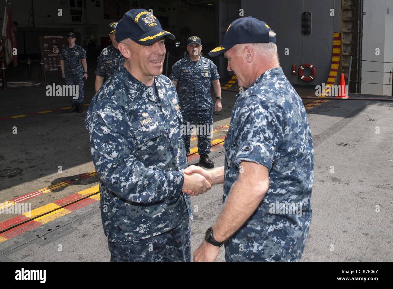 SASEBO, Japan (April 12, 2017) Capt. Jeffrey Ward, commanding officer ...
