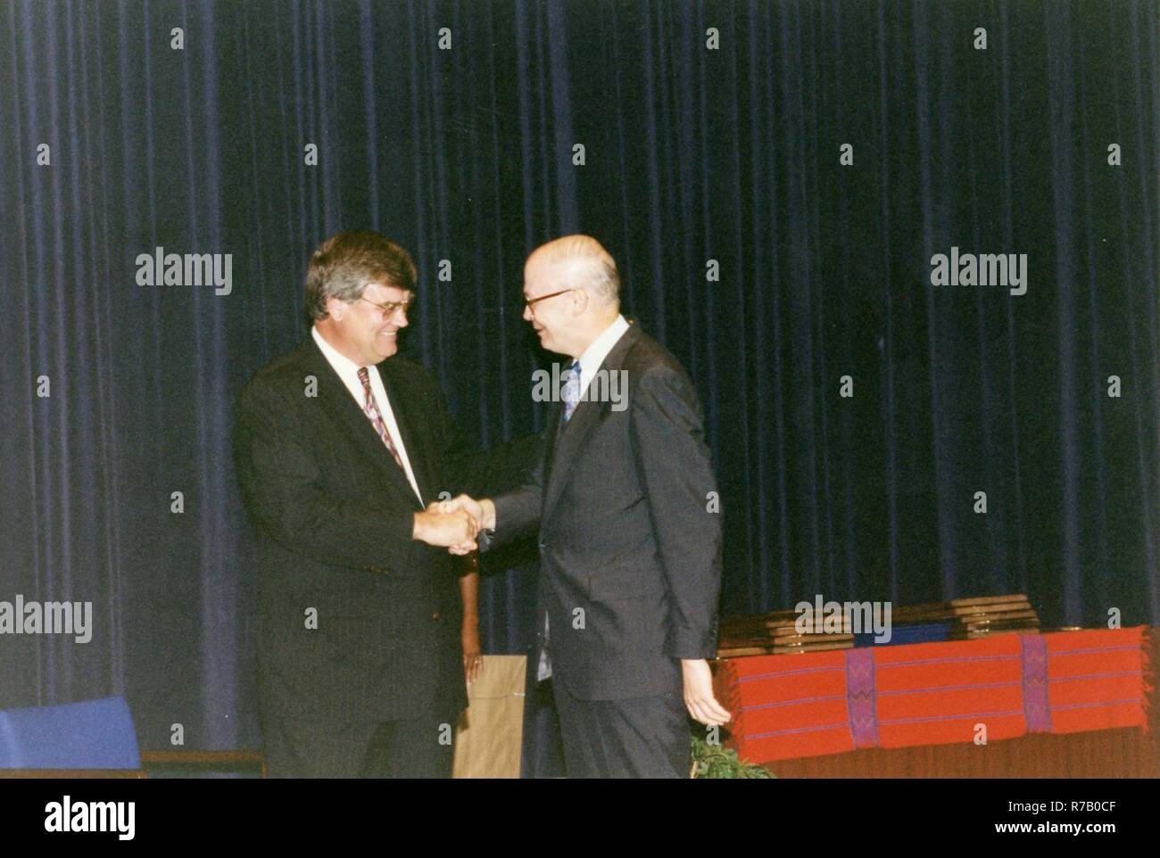 Admin. Atwood Honors-Ceremony USAID - Handshake on stage Stock Photo ...