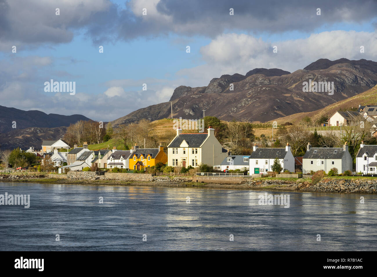 Former fishing village of Dornie on Loch Long in Wester Ross, Highland ...