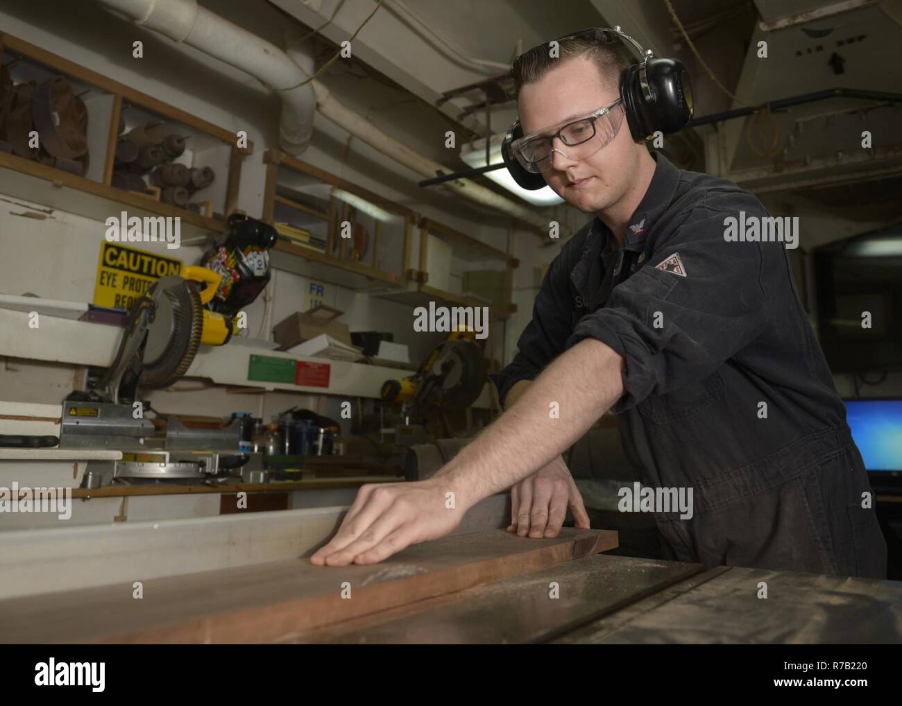 PACIFIC OCEAN (April 12, 2017) U.S. Navy Hull Technician 3rd Class ...