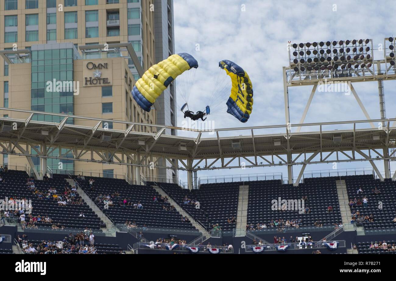 SAN DIEGO (April 9, 2017) Members of the U.S. Navy Parachute Team, the ...