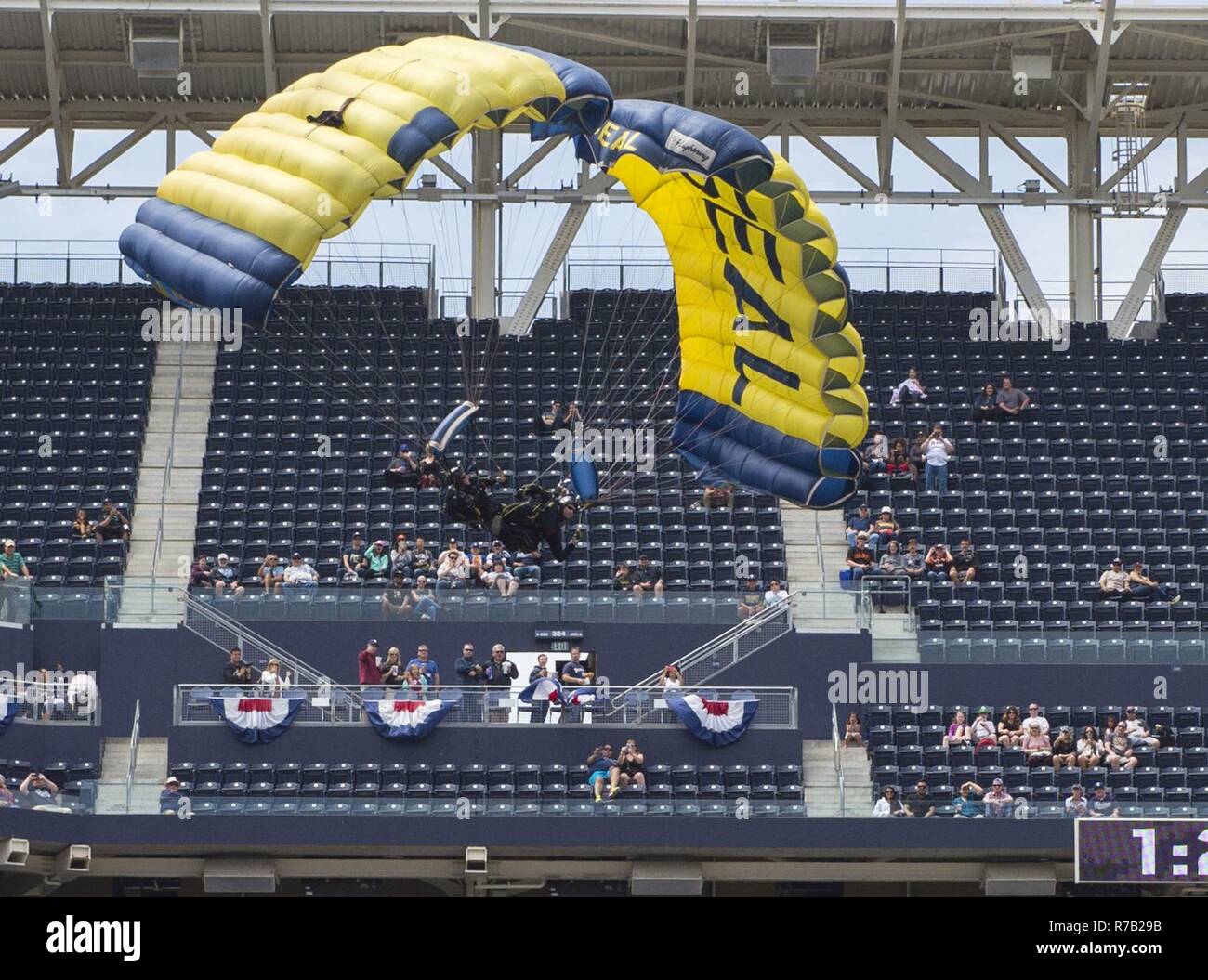 SAN DIEGO (April 9, 2017) Members of the U.S. Navy Parachute Team, the ...