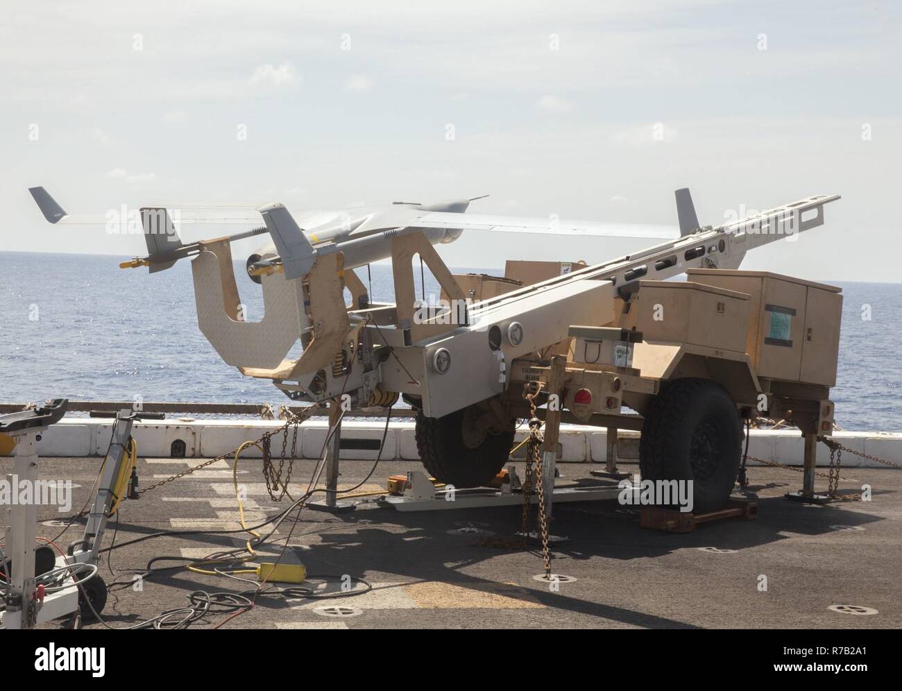 A RQ-21A Blackjack unmanned aerial surveillance aircraft, attached to ...